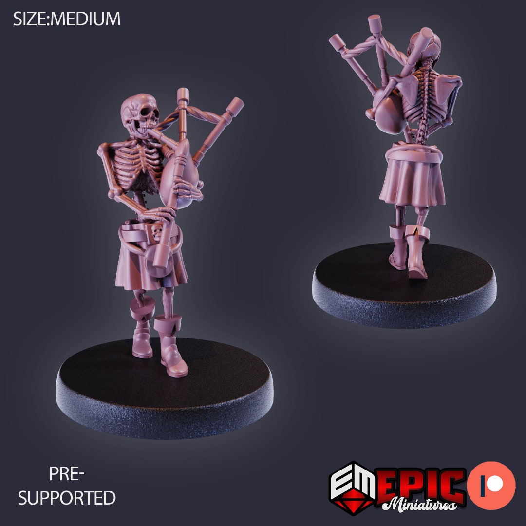 Skeleton Musicians Medium NPC 3d Printed D&D Pathfinder Role Playing ...