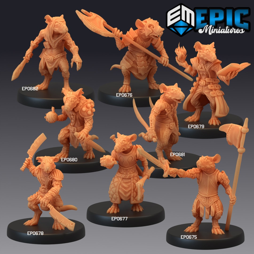 Rat Adventurers | Medium NPC | 3d Printed | D&D | Pathfinder | Role ...