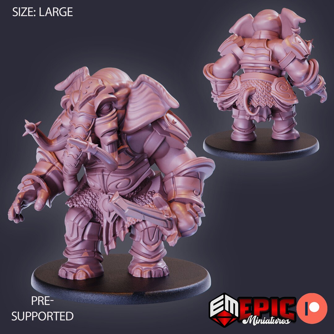 Elephant Folk | Large NPC | 3d Printed | D&D | Pathfinder | Role ...