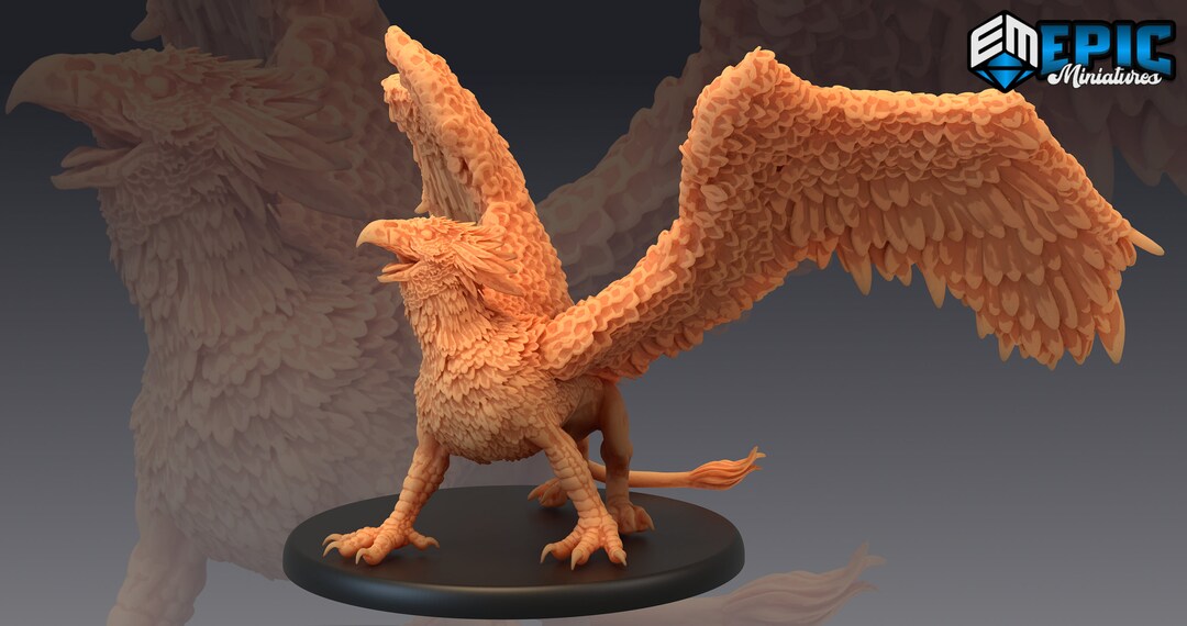 Gryphon Large Monster 3d Printed D&D Pathfinder Role Playing Tabletop ...