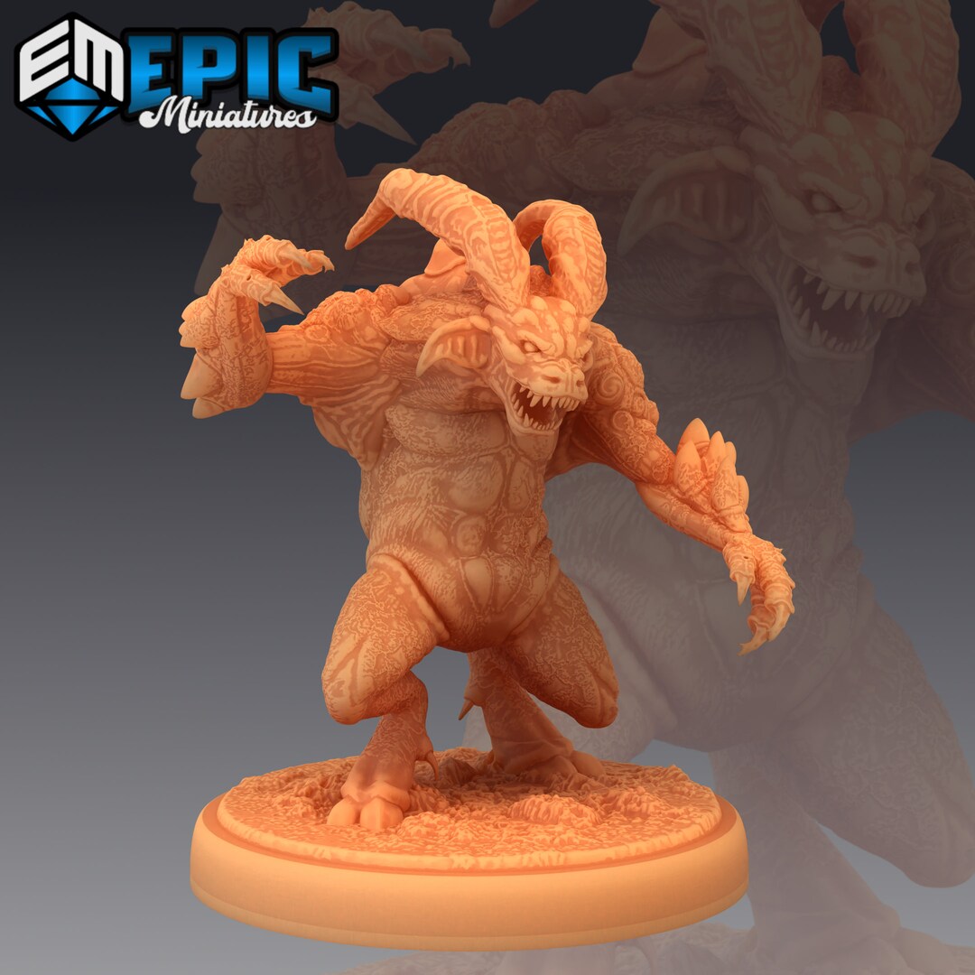 Horned Devil Medium Monster 3d Printed D&D Pathfinder Role Playing ...