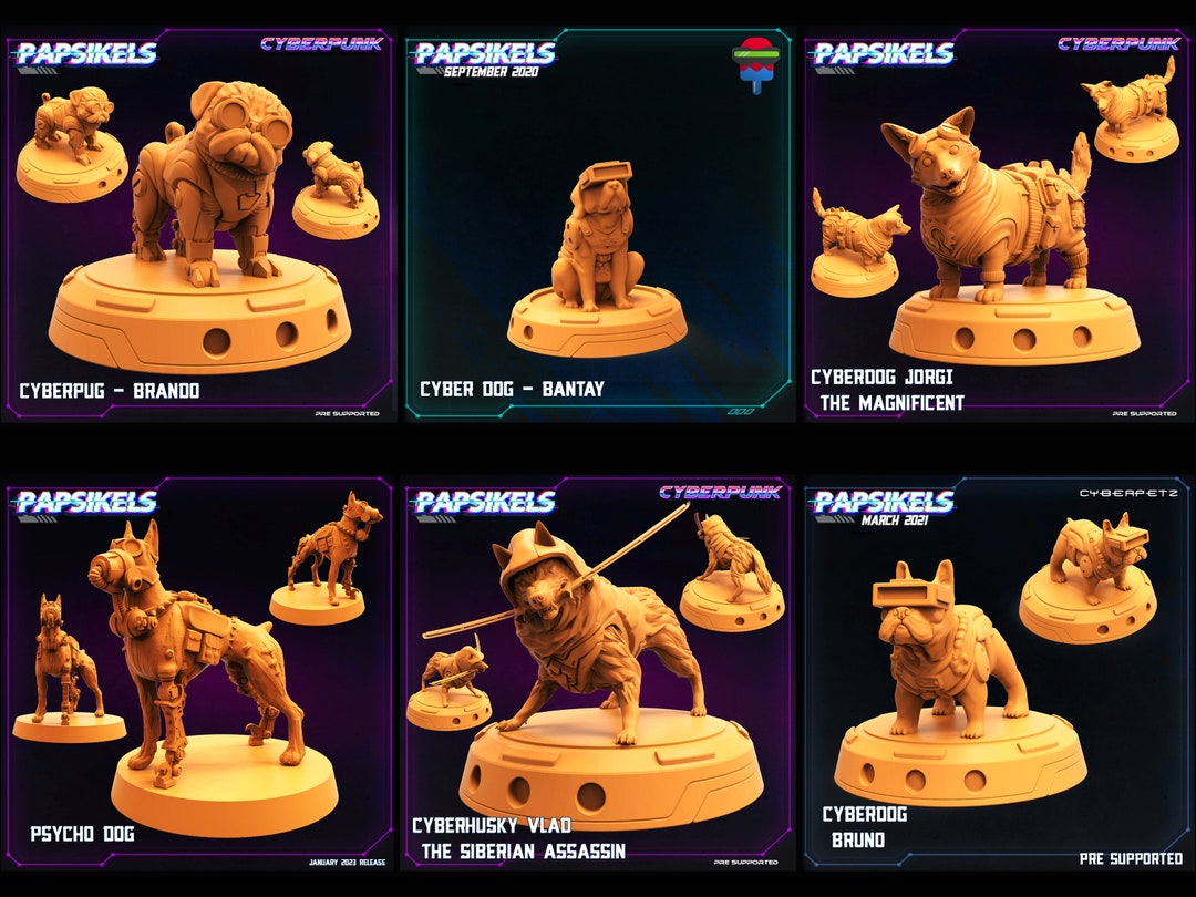 Cyberpunk Dogs Medium NPC Wargaming TTRPG Skirmish Tabletop Alien ...