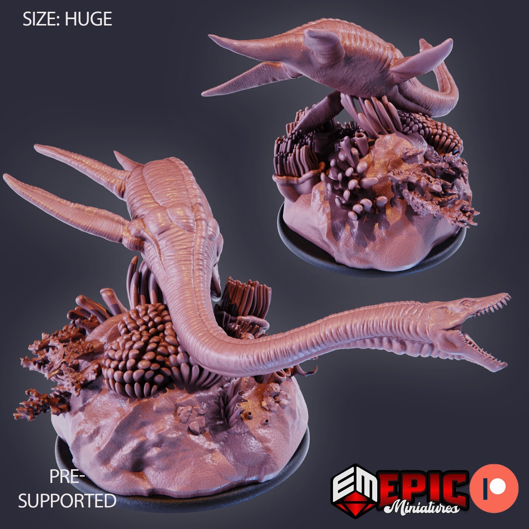 Plesiosaurus Huge Monster 3d Printed D&D Pathfinder Role Playing ...