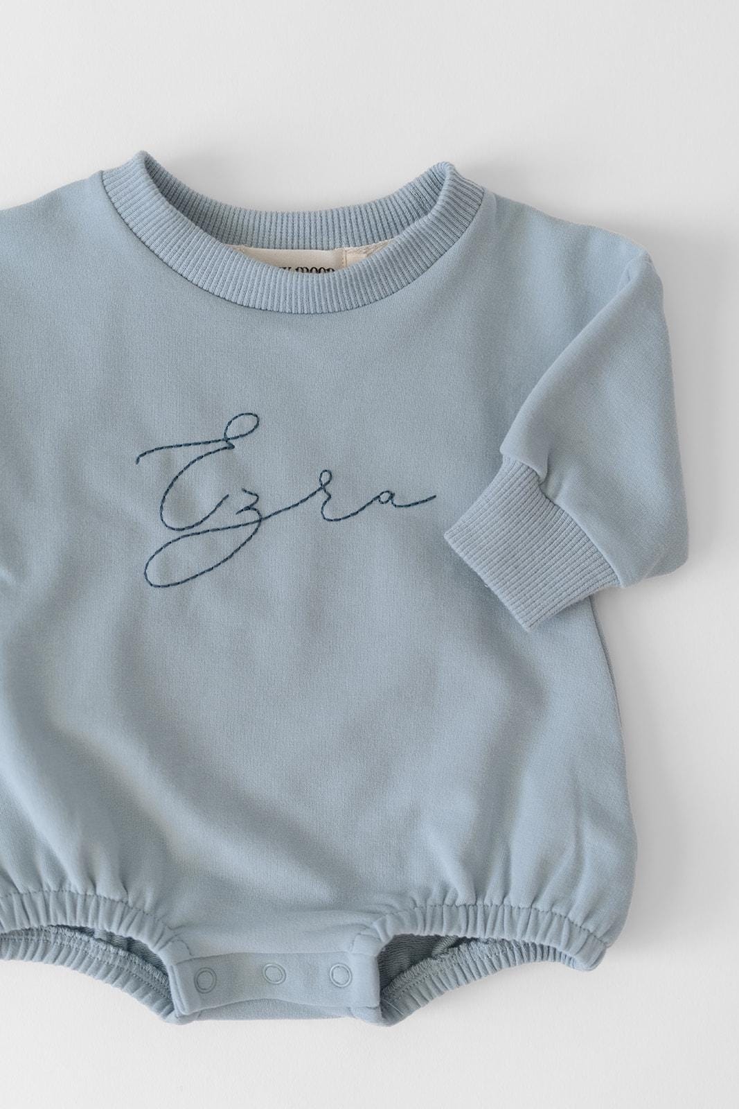 Personalized Sweatshirt Bubble Romper | Custom Embroidered Baby Name ...