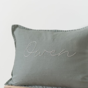Hand-embroidered Nursery Pillow | Custom Name Pillow - Etsy