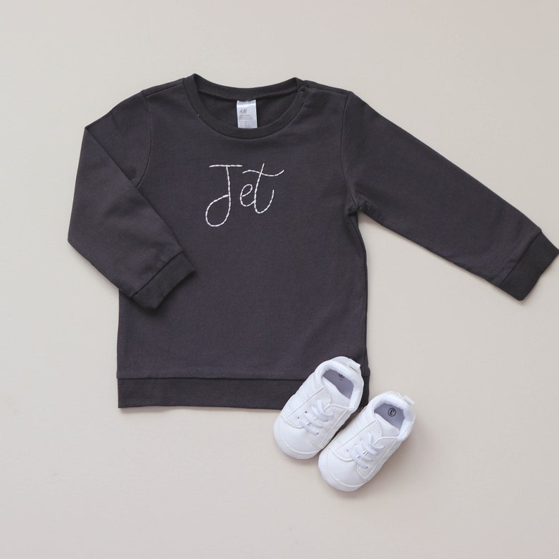 Custom Hand-embroidered Baby Crewneck Sweatshirt - Etsy