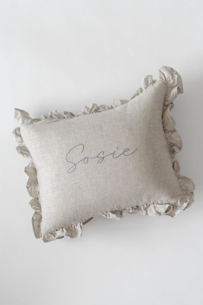 Hand-embroidered Nursery Pillow | Custom Name Pillow - Etsy