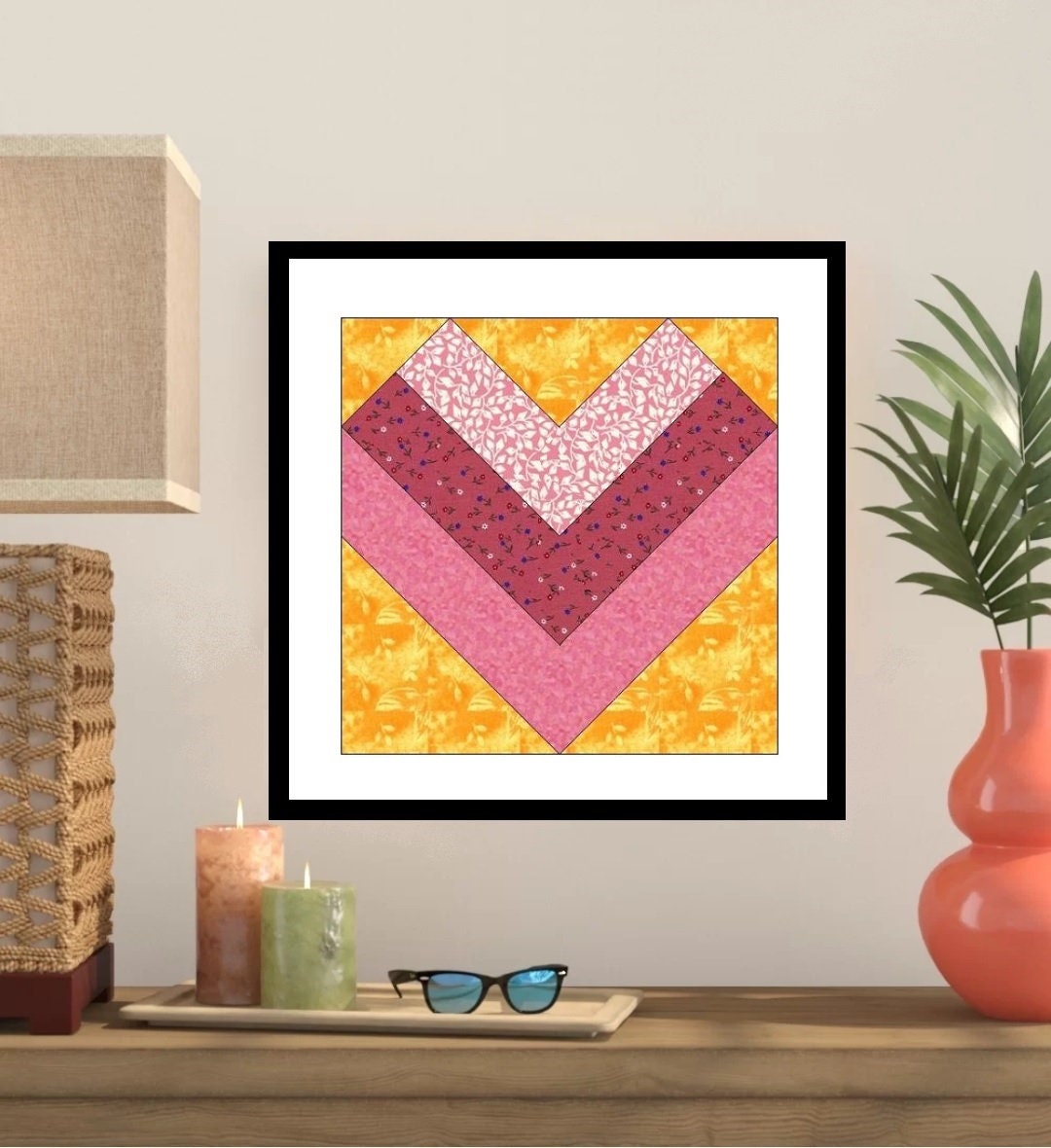 Strips of My Heart Paper Pieced Quilt Block Pattern -OC152 - Etsy
