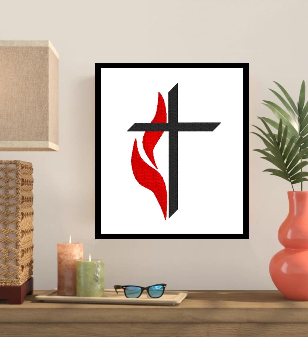 Methodist Cross Machine Embroidery Design in 4 Sizes - Oc-507a - Etsy