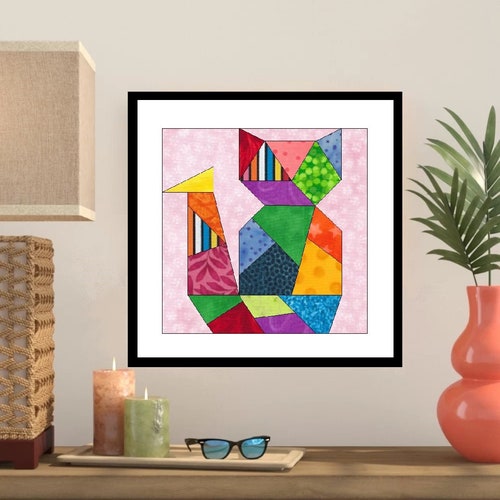 Crazy Cat Paper Pieced Quilt Block Pattern OC002 - Etsy