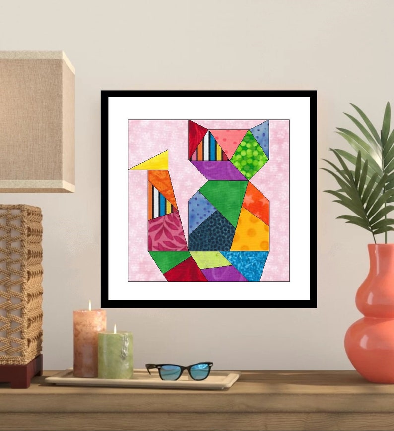 Crazy Cat Paper Pieced Quilt Block Pattern OC002 | Etsy