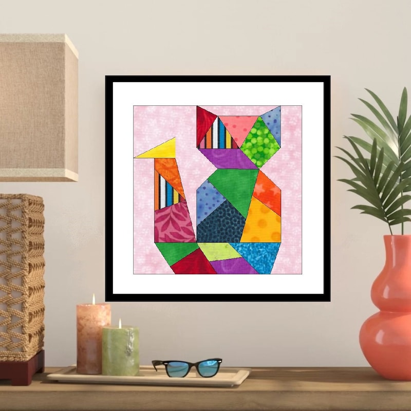 Paper Pieced Cat - Etsy