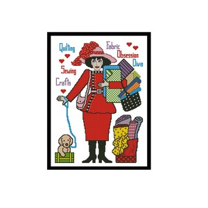 Fabric Obsession Diva Cross Stitch Pattern -510 - Etsy