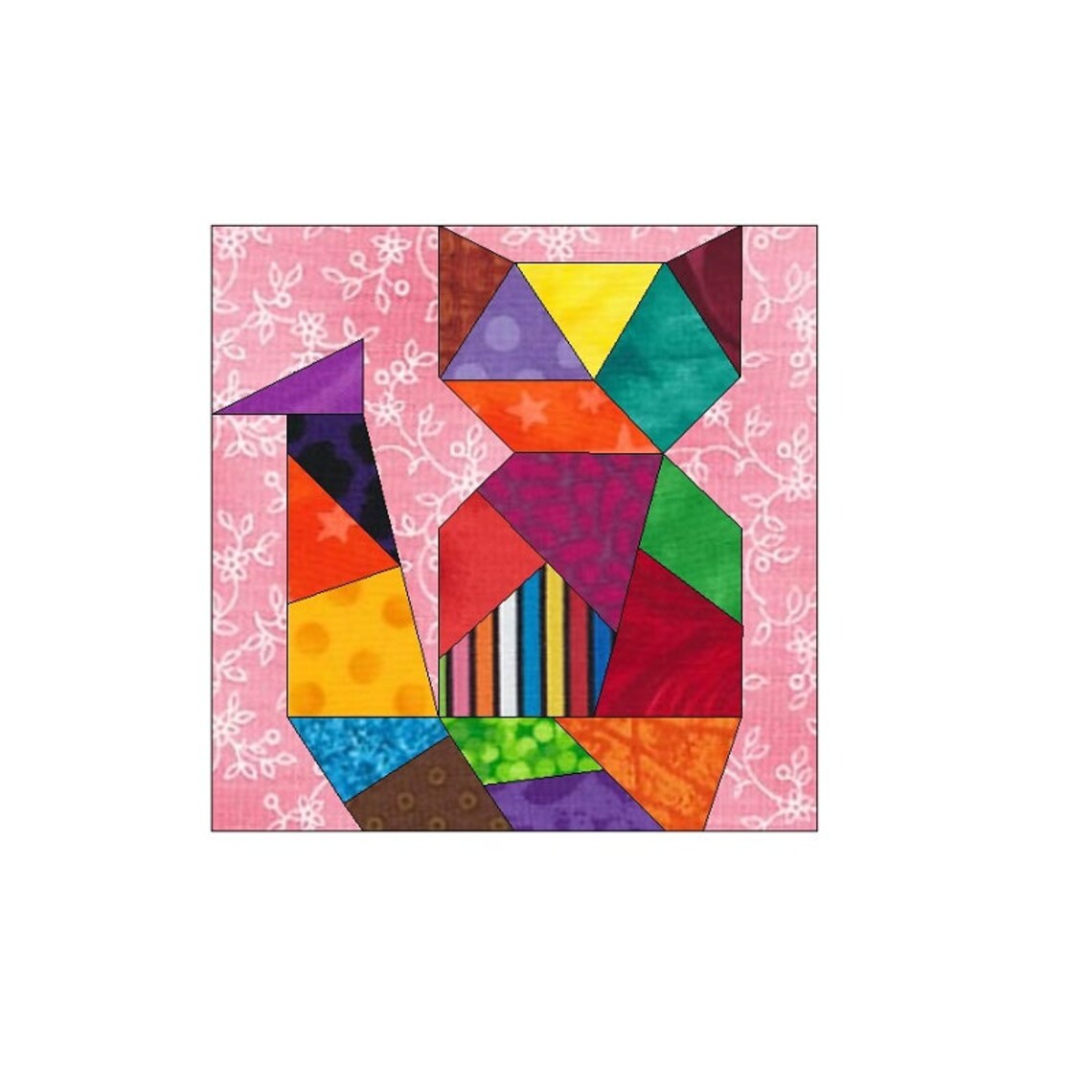 Crazy Cat Paper Pieced Quilt Block Pattern -OC210 - Etsy