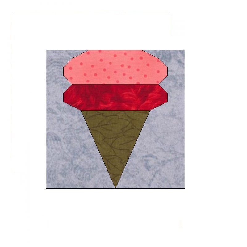 Ice Cream Paper Pieced Quilt Block Pattern -OC111 - Etsy