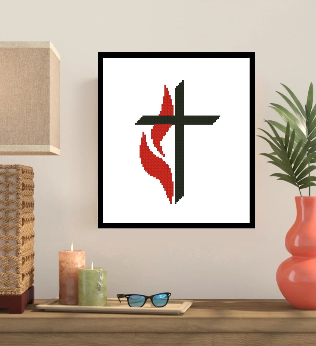 Small Methodist Cross Cross Stitch Pattern -188 - Etsy