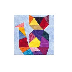 Crazy Cat Paper Pieced Quilt Block Pattern -OC210 - Etsy