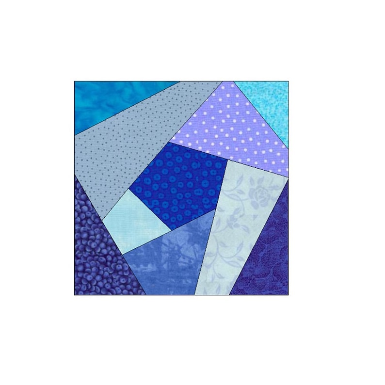 Crazy Quilt Paper Pieced Quilt Block Pattern OC003 | Etsy