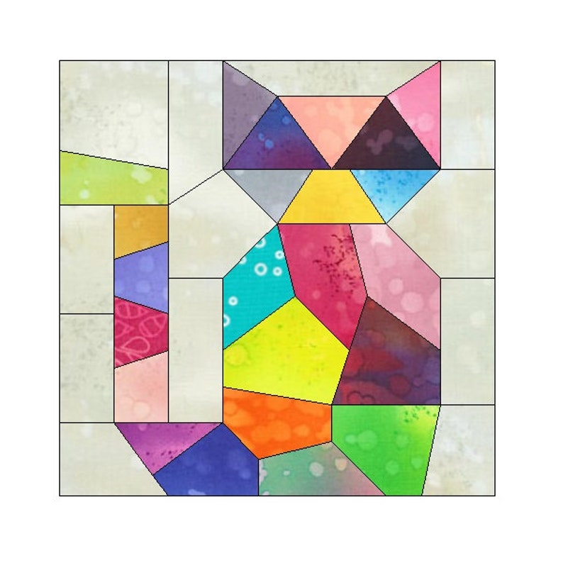 Cute Crazy Kitty EPP English Paper Piecing Block -OC002 - Etsy