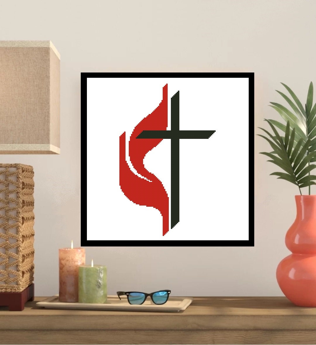 Methodist Cross Cross Stitch Pattern -359 - Etsy