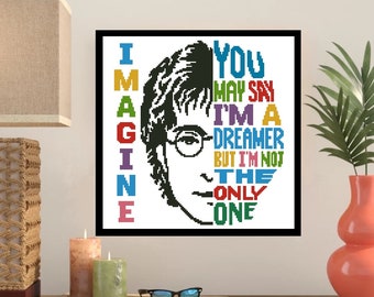 Imagine John Lennon Cross Stitch Pattern - Etsy