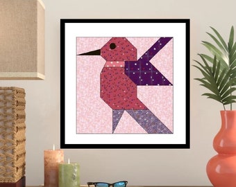 Paper Pieced Hummingbird - Etsy