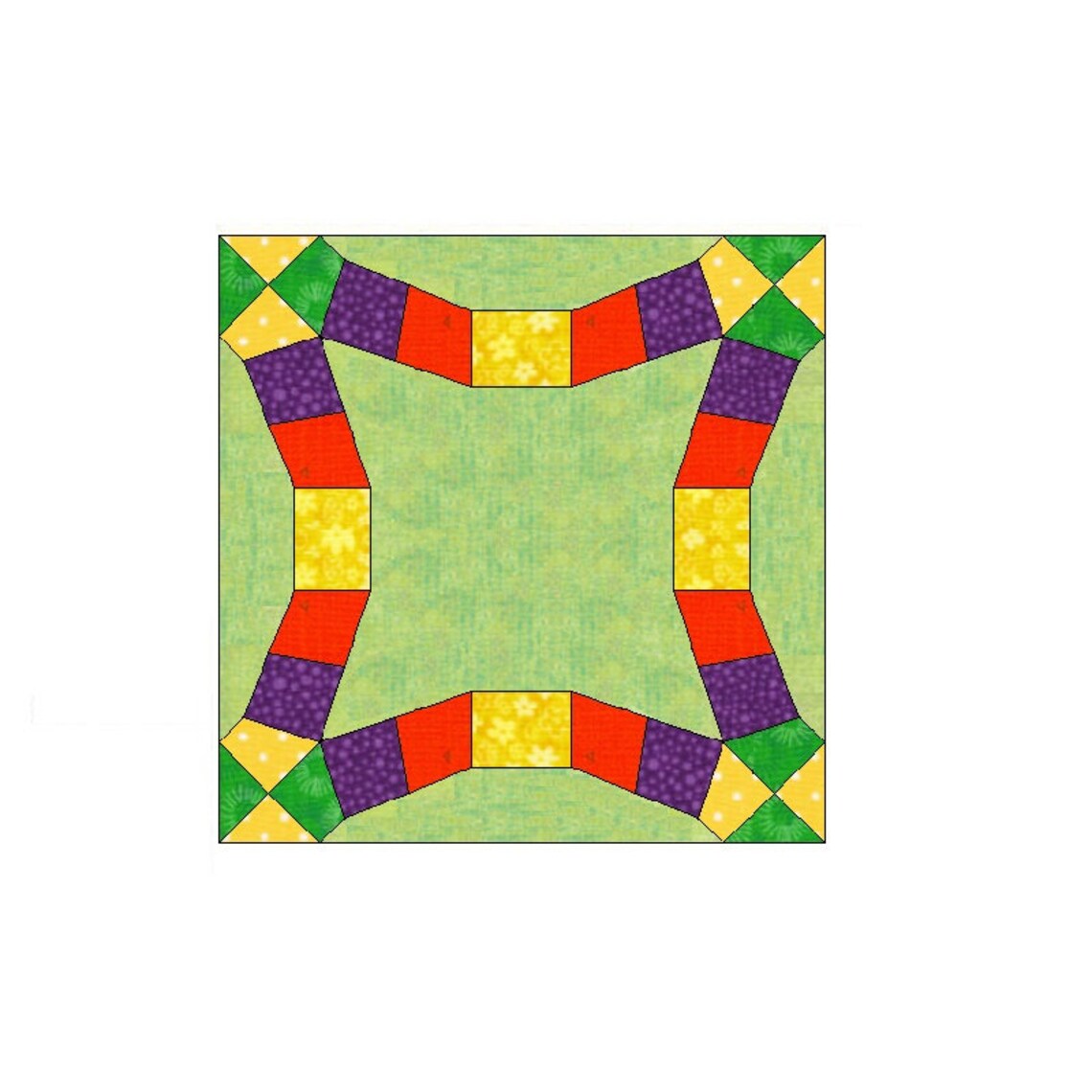 Double Wedding Ring Paper Pieced Quilt Block Pattern OC011 | Etsy