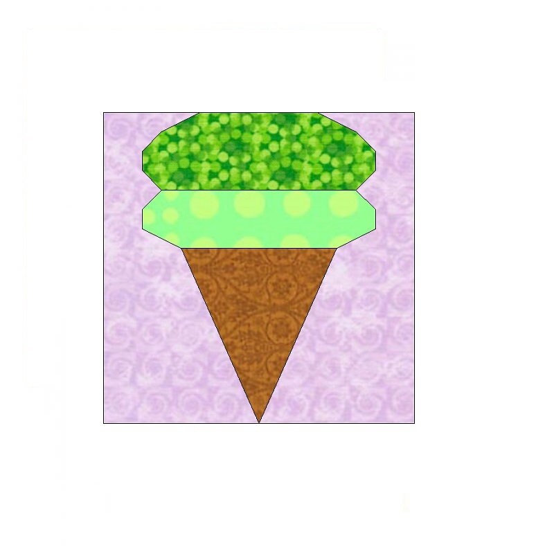 Ice Cream Paper Pieced Quilt Block Pattern -OC111 - Etsy