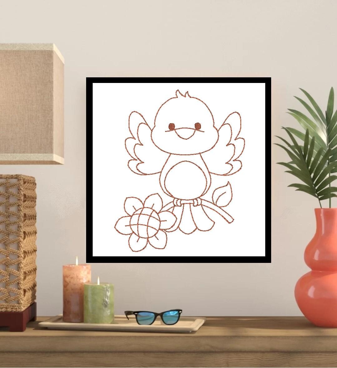 Birdie Machine Embroidery Design in 4 Sizes - OC -506a - Etsy
