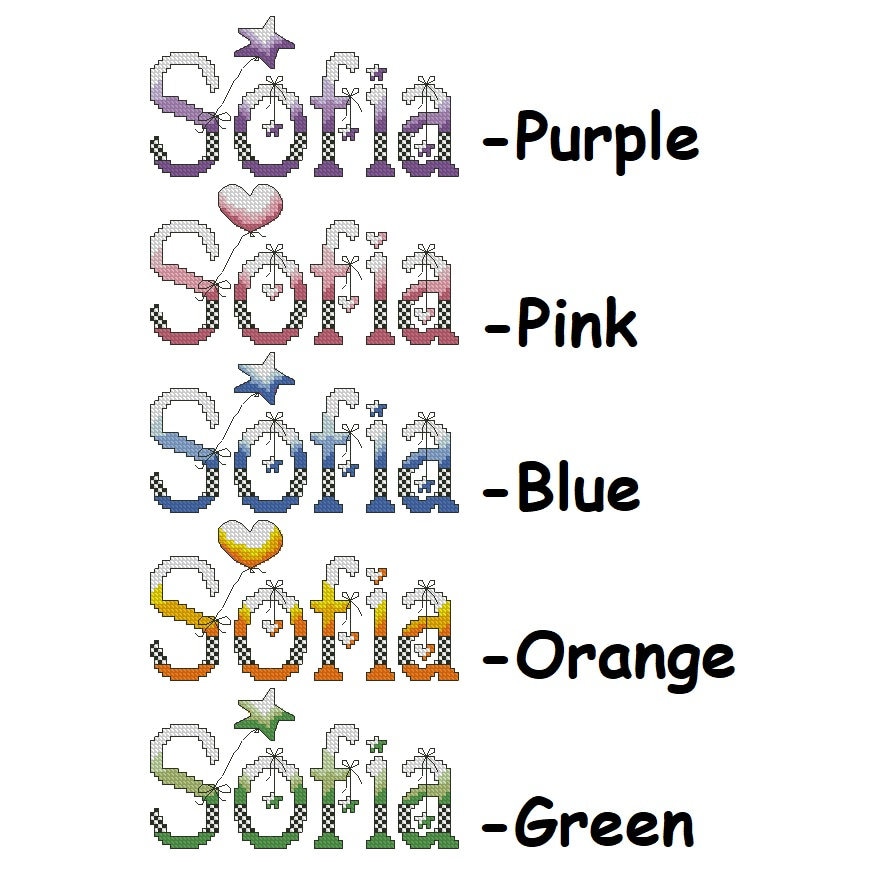 Personalized 2.125 (2-1/8) Inch Name Cross Stitch Pattern -135 - Etsy
