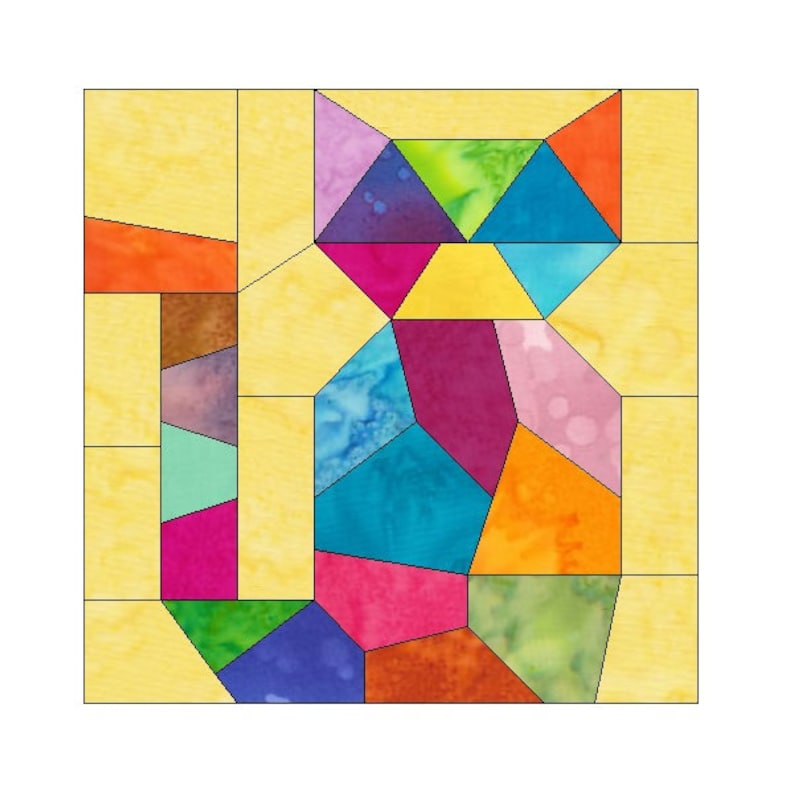 Cute Crazy Kitty EPP English Paper Piecing Block -OC002 - Etsy
