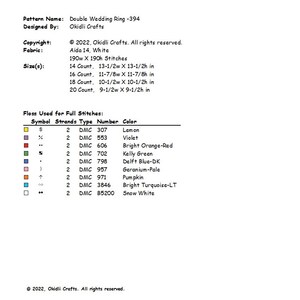 Double Wedding Ring Cross Stitch Pattern -394 - Etsy