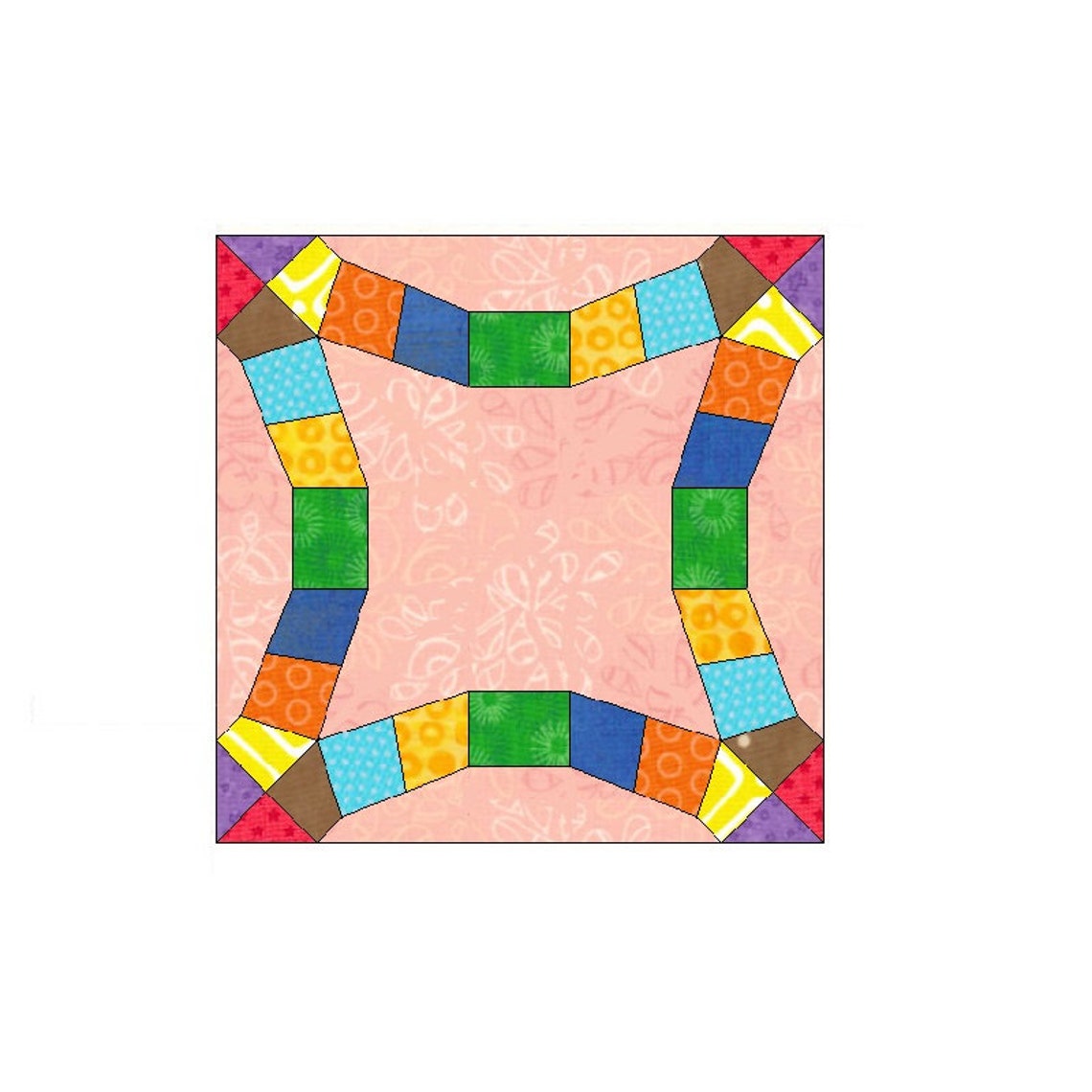 Double Wedding Ring Paper Pieced Quilt Block Pattern OC011 - Etsy