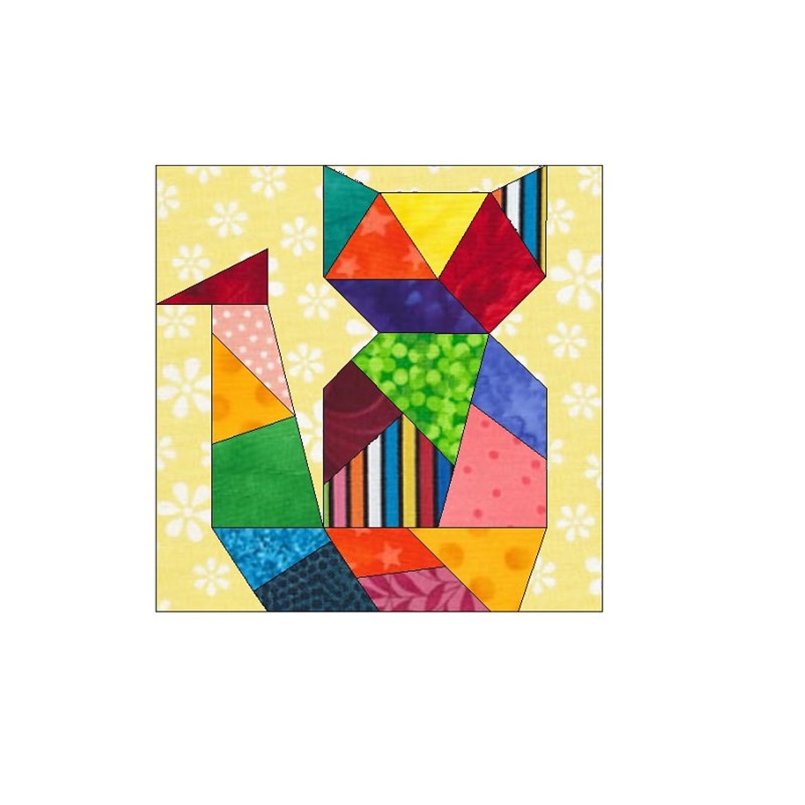 Crazy Cat Paper Pieced Quilt Block Pattern -OC210 - Etsy