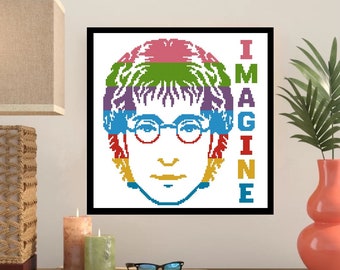 Imagine John Lennon Cross Stitch Pattern - Etsy