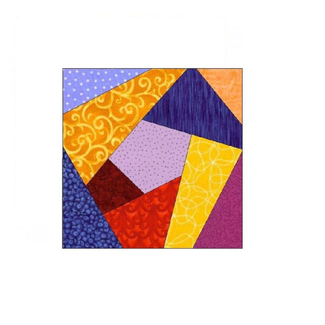 Crazy Quilt Paper Pieced Quilt Block Pattern OC003 | Etsy