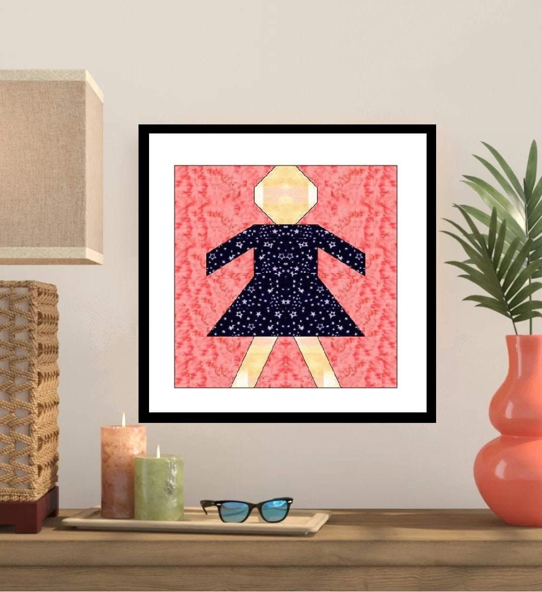 Girl Paper Pieced Quilt Block Patten -OC005 - Etsy