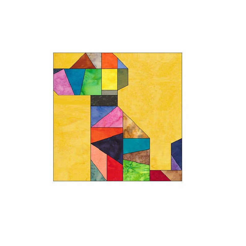 Crazy Dog Paper Pieced Quilt Block Pattern OC009 - Etsy