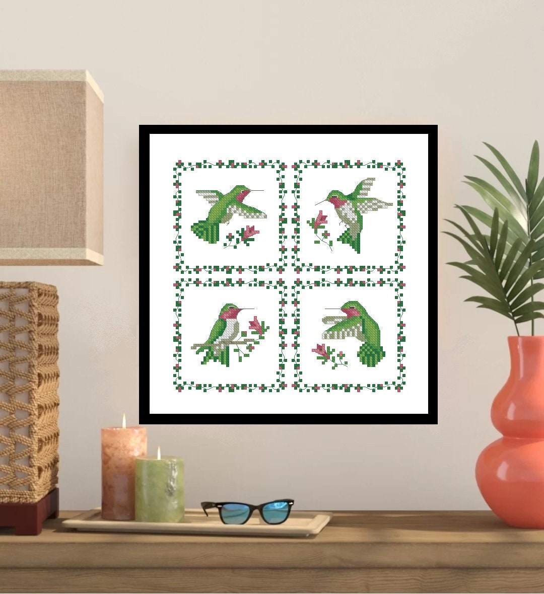 Hummingbirds Cross Stitch Pattern -358 - Etsy