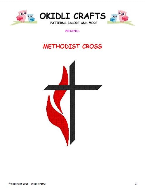 Methodist Cross Machine Embroidery Design in 4 Sizes - Oc-507a - Etsy
