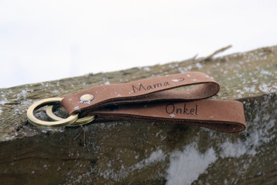 Personalized Vintage Leather Keychain With Name - Etsy