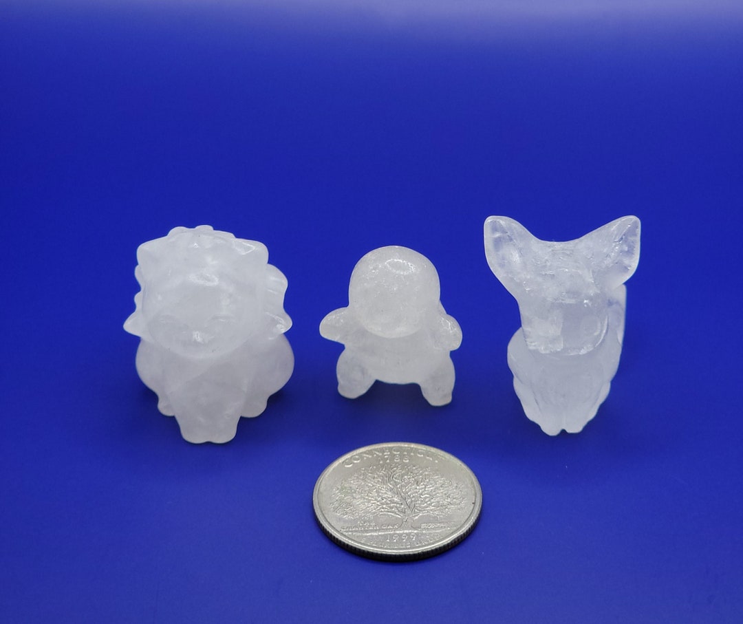 Pokémon Crystal Set Cute Clear Quartz Pokémon Crystal Carvings Healing ...