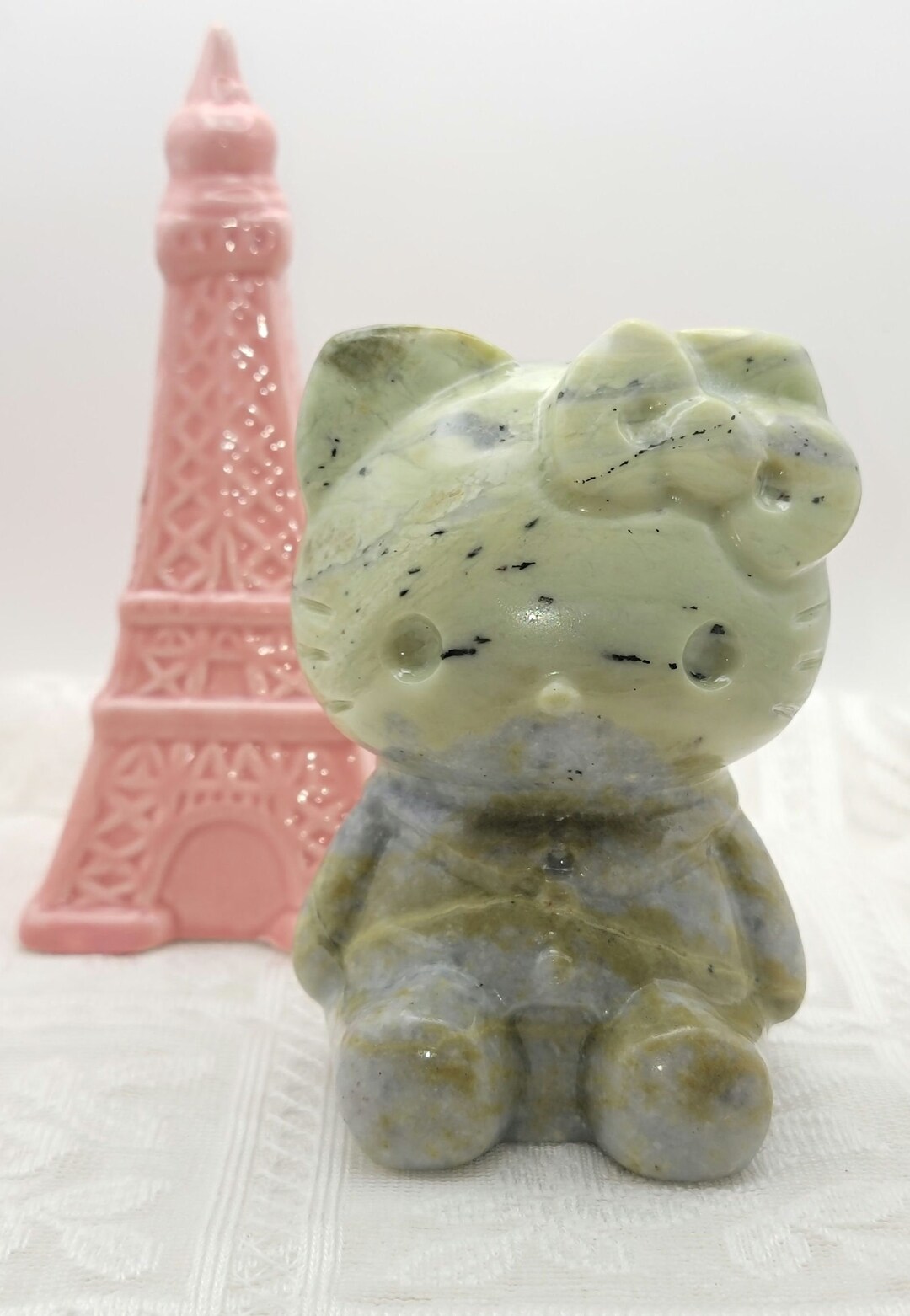 Serpentine Jade Hello Kitty Crystal Carving Large Sanrio Little Girl ...