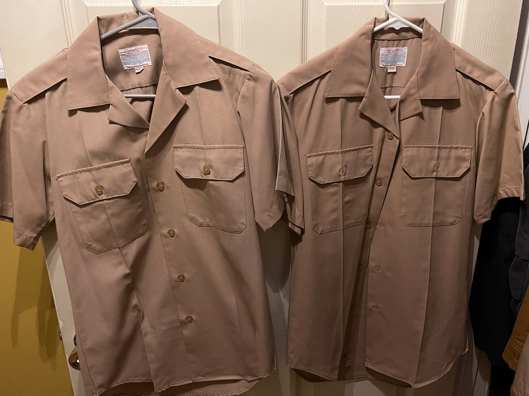 NOS SMALL Navy Marine Official Uniform Shirt Creighton DACRON - Etsy