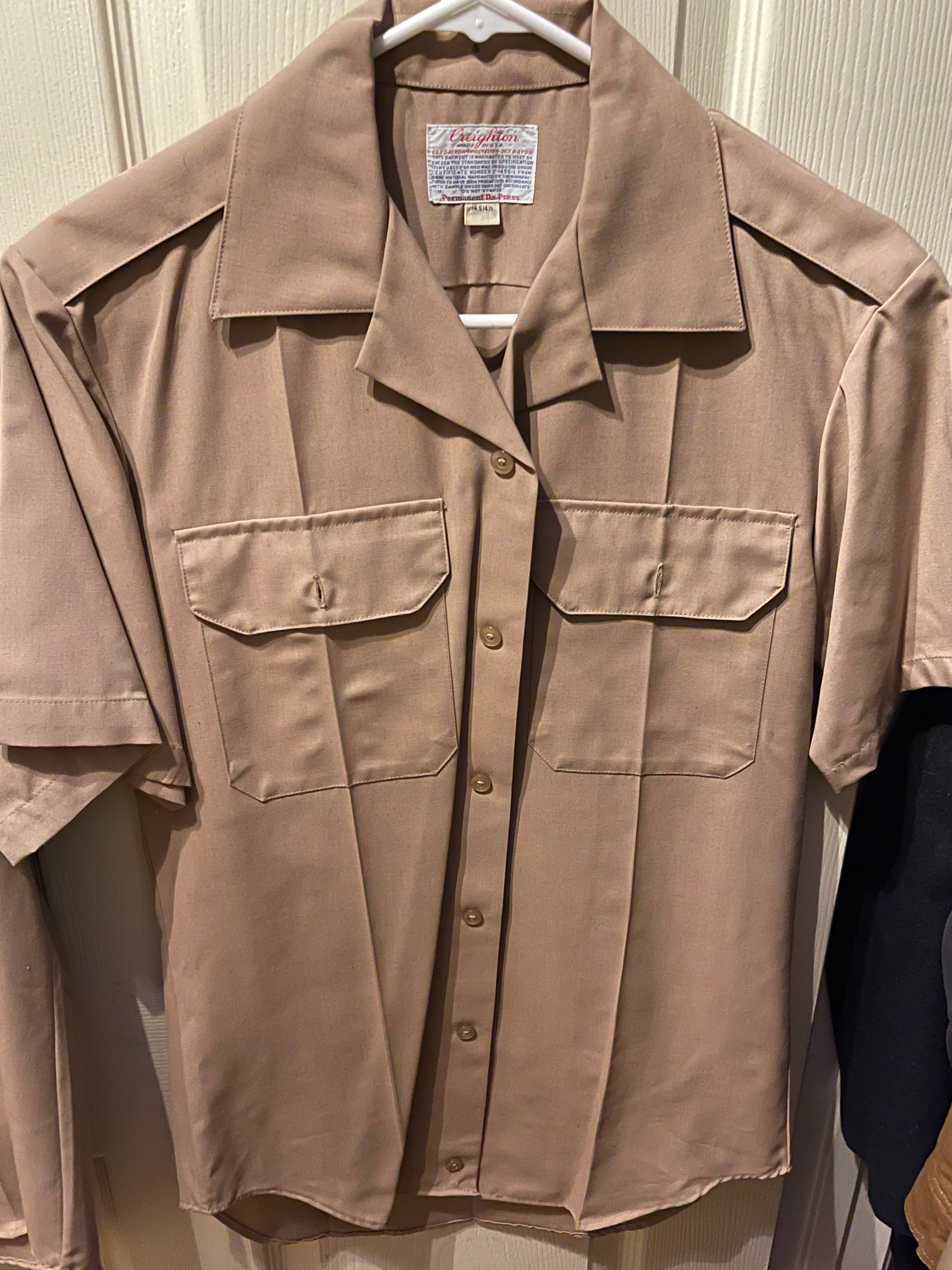 NOS SMALL Navy Marine Official Uniform Shirt Creighton DACRON Khaki ...