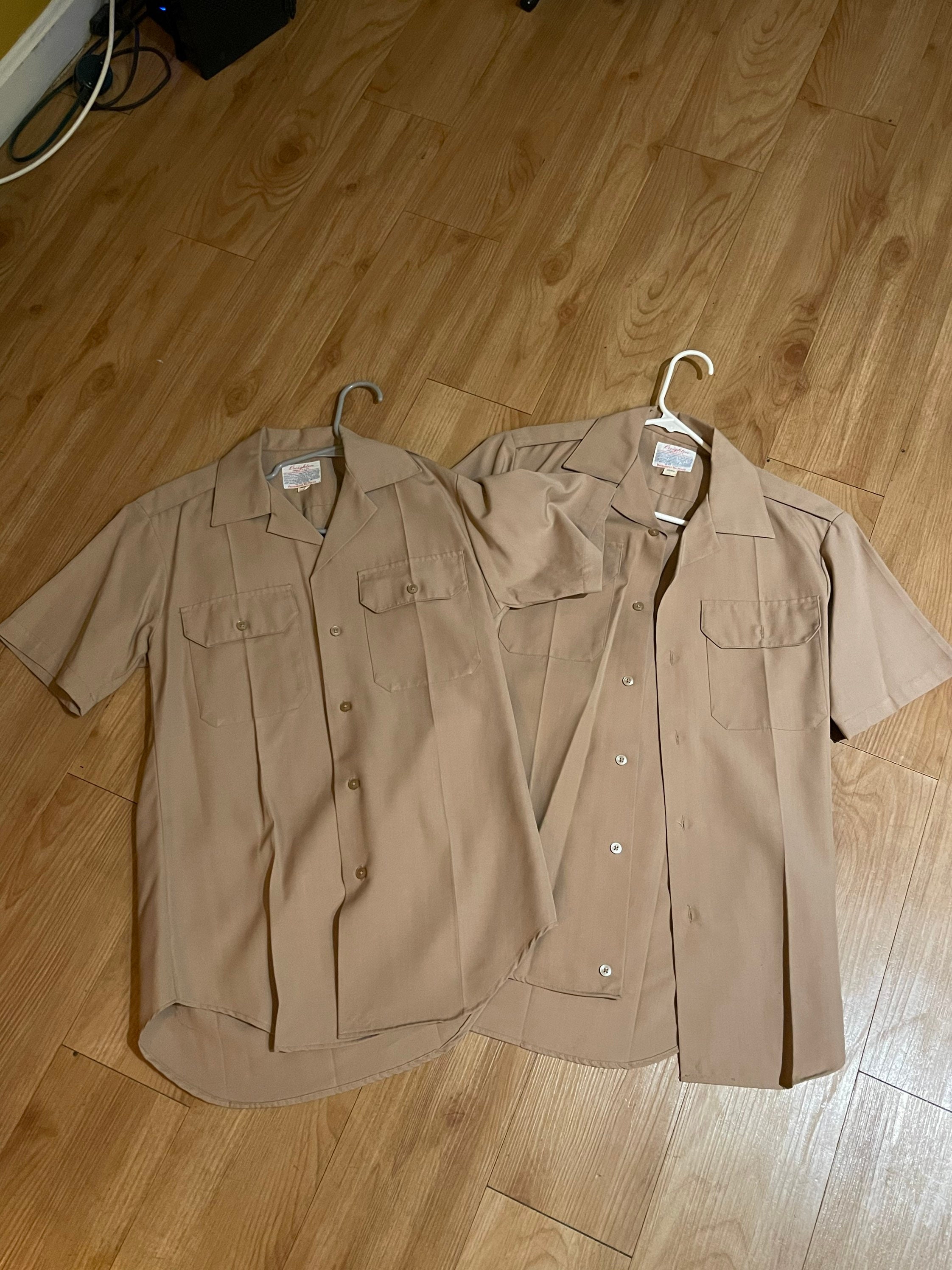 NOS SMALL Navy Marine Official Uniform Shirt Creighton DACRON Khaki ...