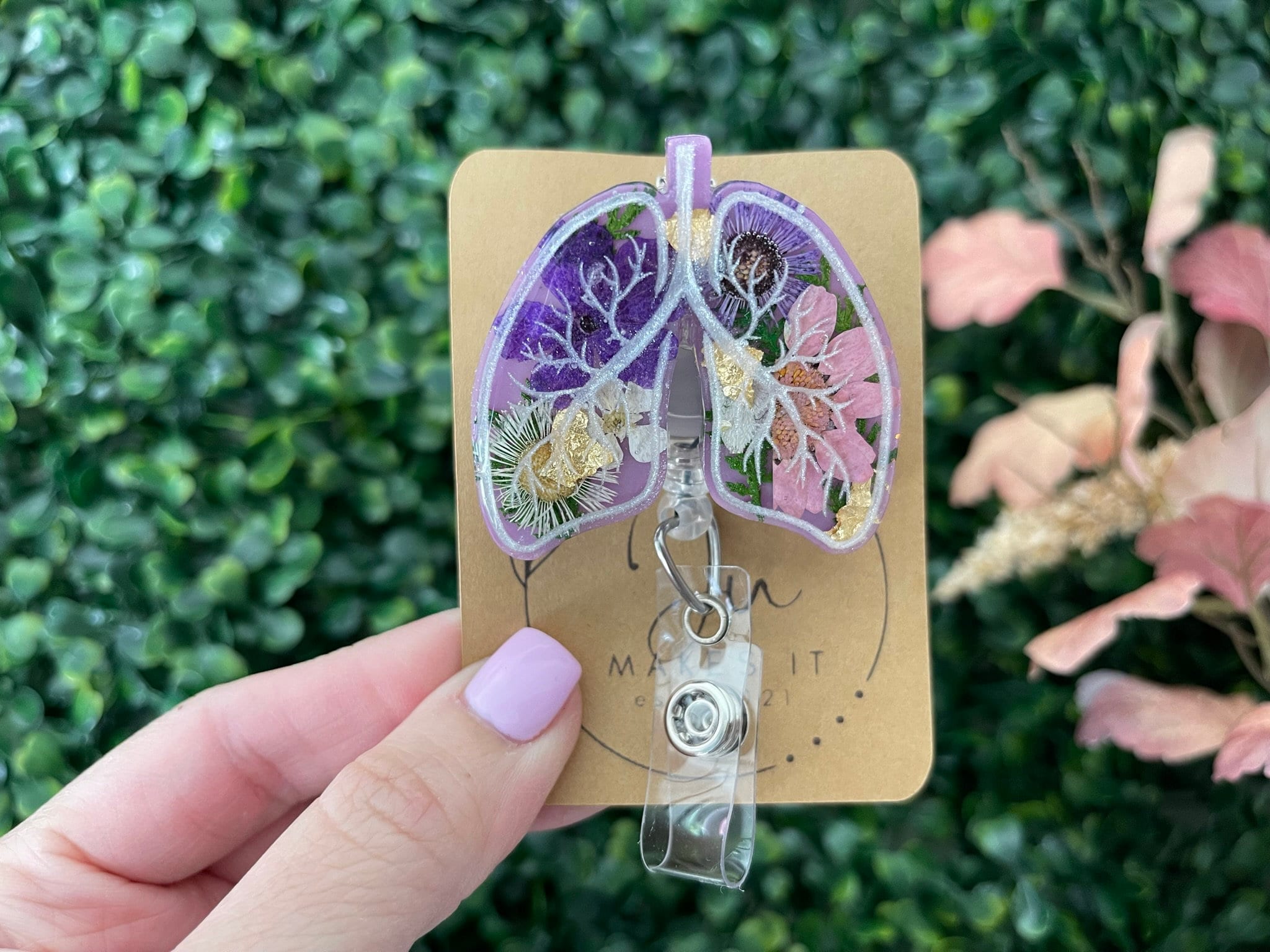 Lung Badge Reel Flower Badge Reel Nursing Badge Reel Nurse - Etsy