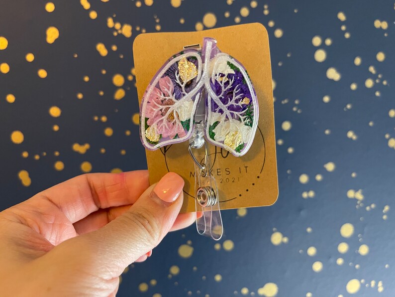 Lung Badge Reel Flower Badge Reel Nursing Badge Reel Nurse - Etsy