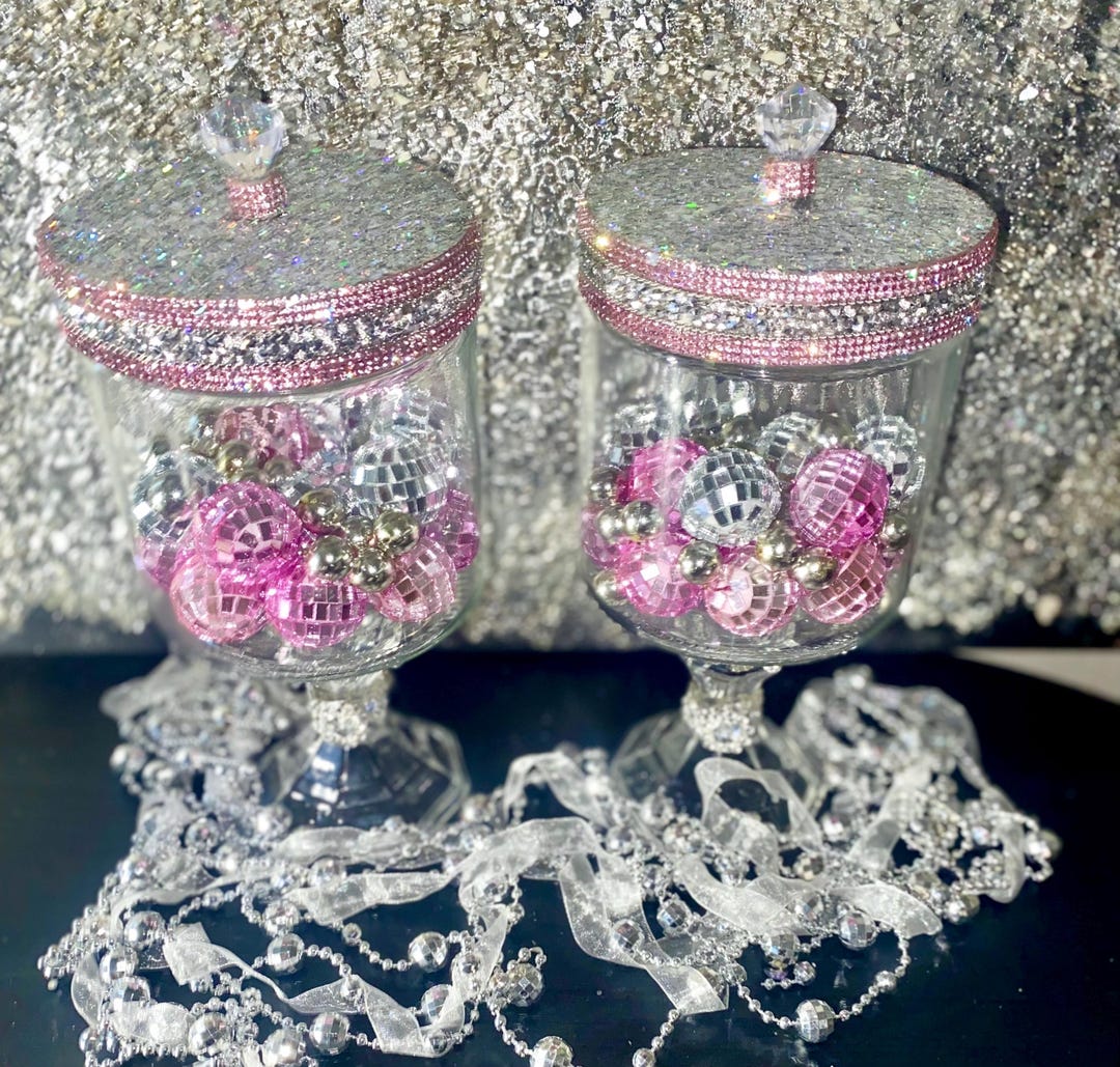 Glam Pink Pop Candy Jar Duo - Etsy