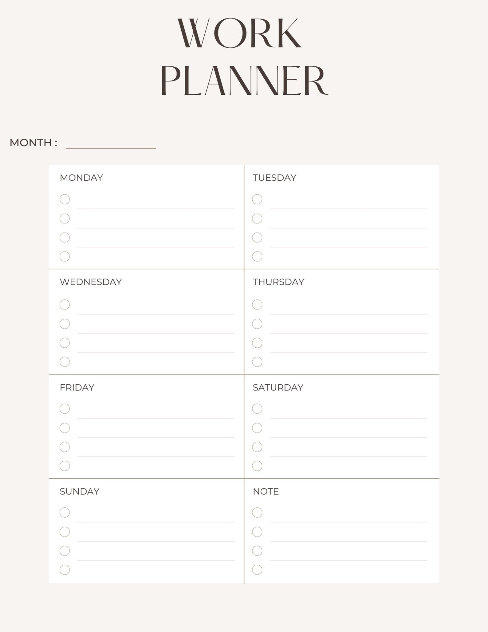 Work Day Organizer, Work Schedule, Employee Organizer, Planner Work Day ...